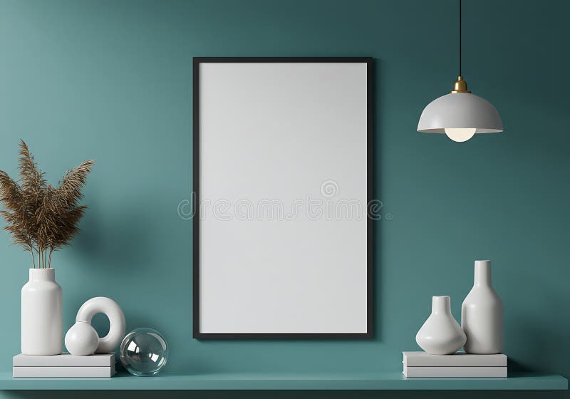 Minimalist Interior Design with Empty Frame, Decorative Objects Stock ...