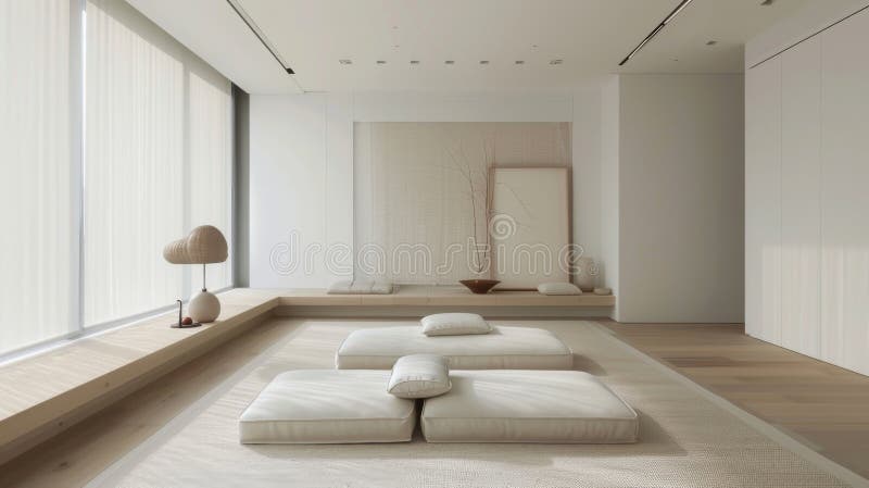 Minimalist Interior Design Layout of Simplicity and Restraint Stock ...