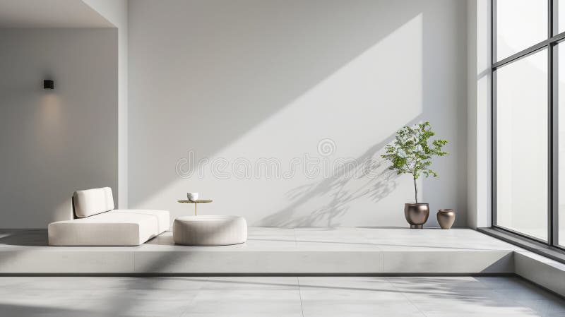 Minimalist Interior Design Layout of Simplicity and Restraint Stock ...