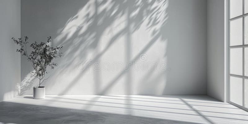 Minimalist Interior Design with Light and Shadow on a Wall. Digital Art ...
