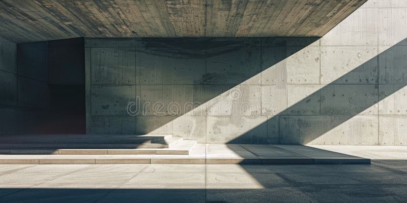 Minimalist Interior Design with Light and Shadow on a Wall. Digital Art ...