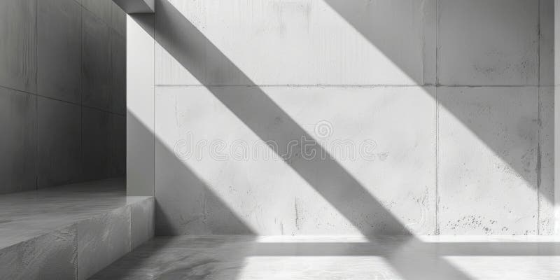 Minimalist Interior Design with Light and Shadow on a Wall. Digital Art ...