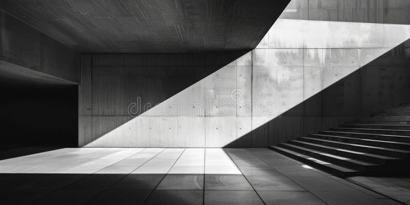 Minimalist Interior Design with Light and Shadow on a Wall. Digital Art ...
