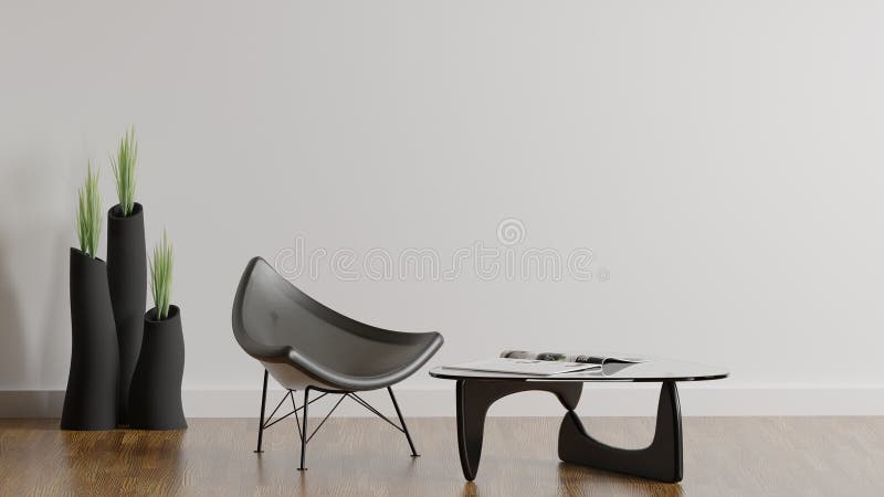 Minimalist Interior Design with Modern Furniture in Soft Light Stock ...