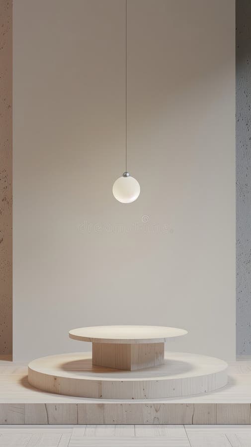 Minimalist Interior Design with Modern Pendant Light Stock Illustration ...
