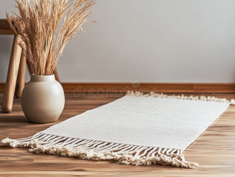 Minimalist Interior Design with a White Prayer Mat and Decorative ...