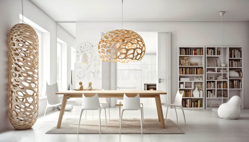 Minimalist Interior Design of Dining Room. Created with Generative Ai ...