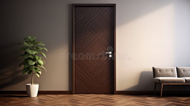 Minimalist interior doors stock illustration. Illustration of showcases ...