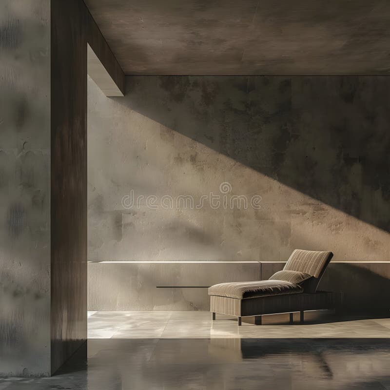 Minimalist Interior with Soft Light and Shadows Stock Illustration ...