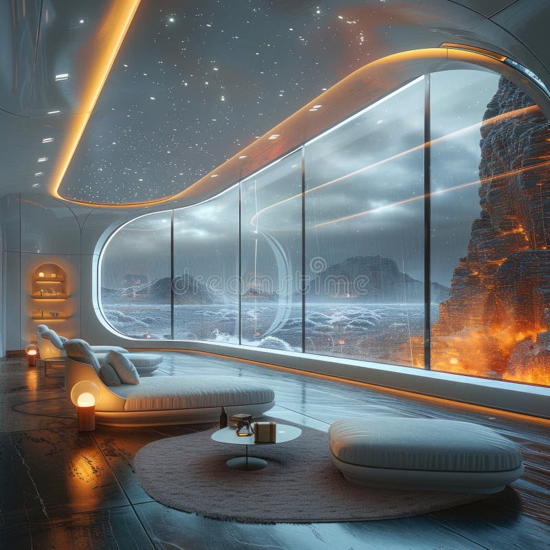 Minimalist Interior of a Futuristic Technology Room, Interior with ...
