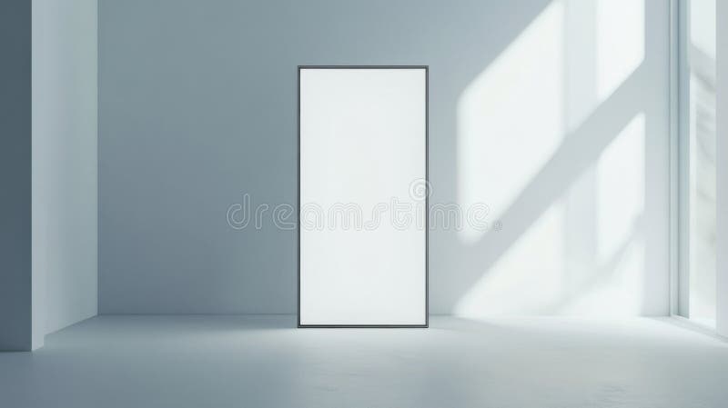 Minimalist Interior with Large Rectangular Light Panel and Natural ...