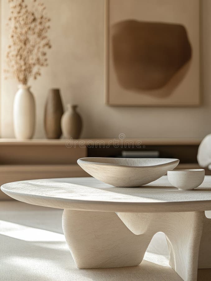 Minimalist Interior with Modern Design and Neutral Colors. Stock Image ...