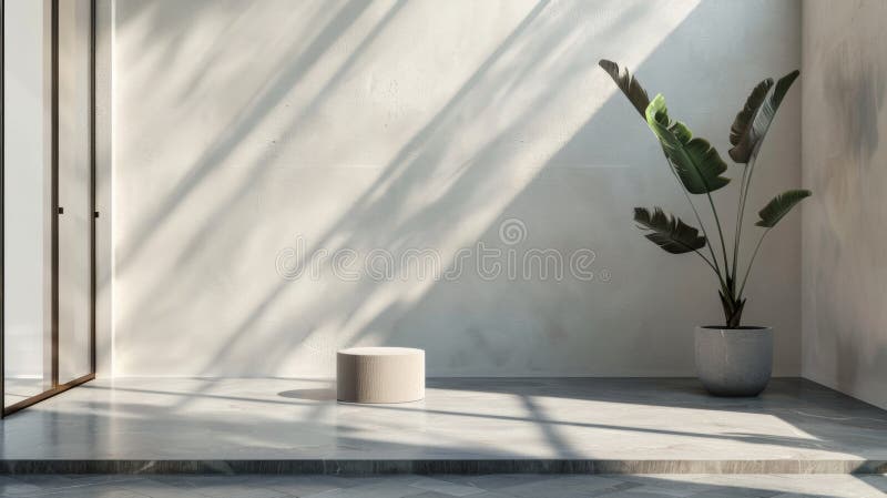 Minimalist Interior Design with Geometric Decor and Natural Light Stock ...