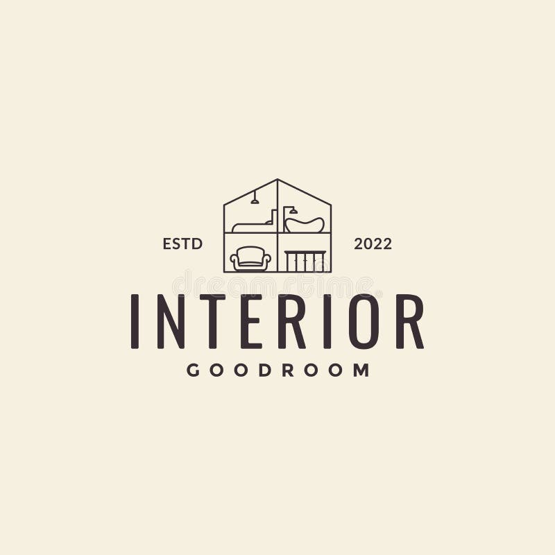 Minimalist Interior Parts Hipster Logo Design Stock Vector ...