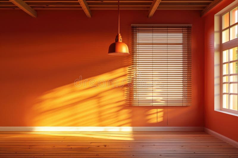 A Minimalist Interior Scene with an Empty Room Featuring a Window and a ...