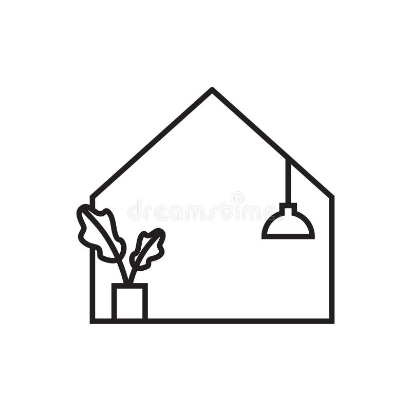 Minimalist Interior Setup Line Logo Design Vector Stock Vector ...