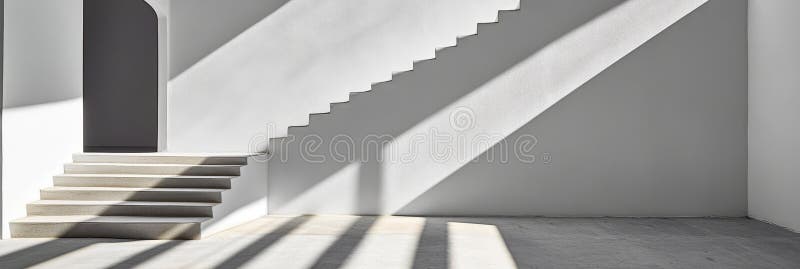 Minimalist Interior with Shadows and Steps a Serene Minimalist Space ...