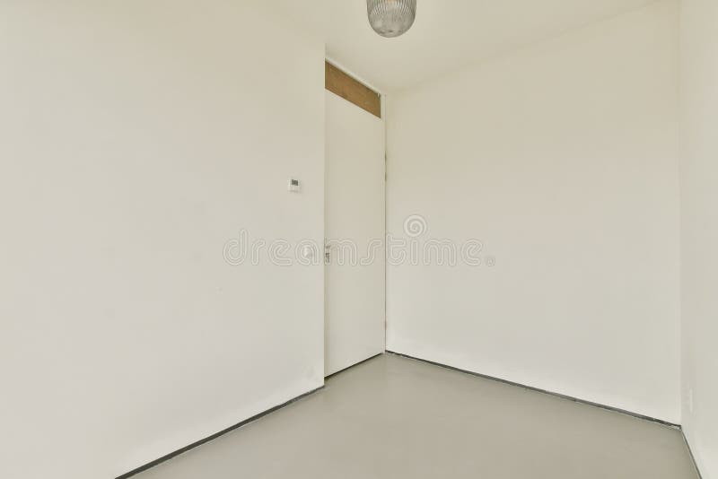 Minimalist Interior Space with Plain White Walls Stock Photo - Image of ...