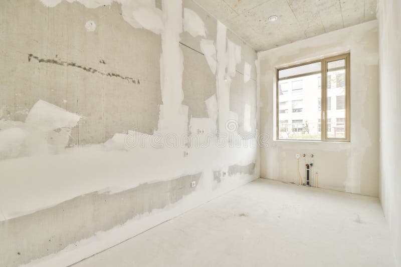 Minimalist Interior Space Under Construction Stock Photo - Image of ...