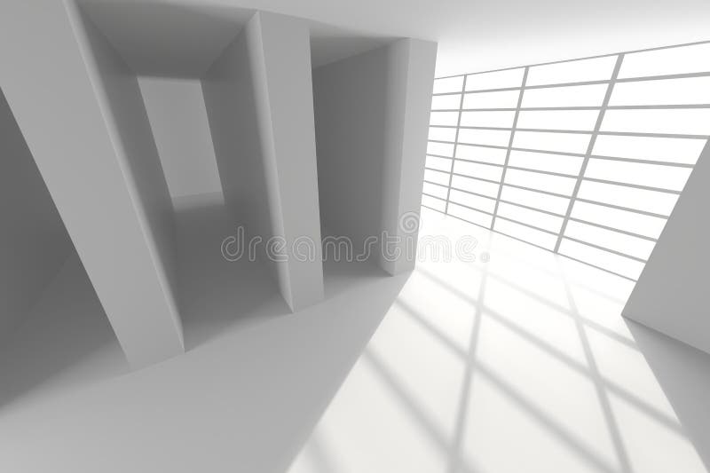 Minimalist Interior with Sunlight and Shadows in Modern Architectural ...