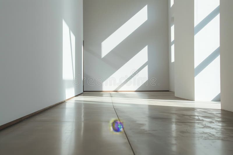 A Minimalist Interior with Sunlight Streaming through Windows, Casting ...