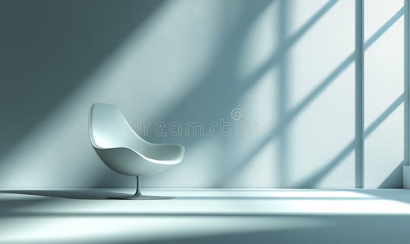 A Minimalist Interior in a White Room, with a Window Casting Light ...