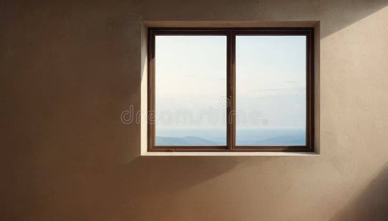 Minimalist Window View of Distant Mountains Stock Photo - Image of ...