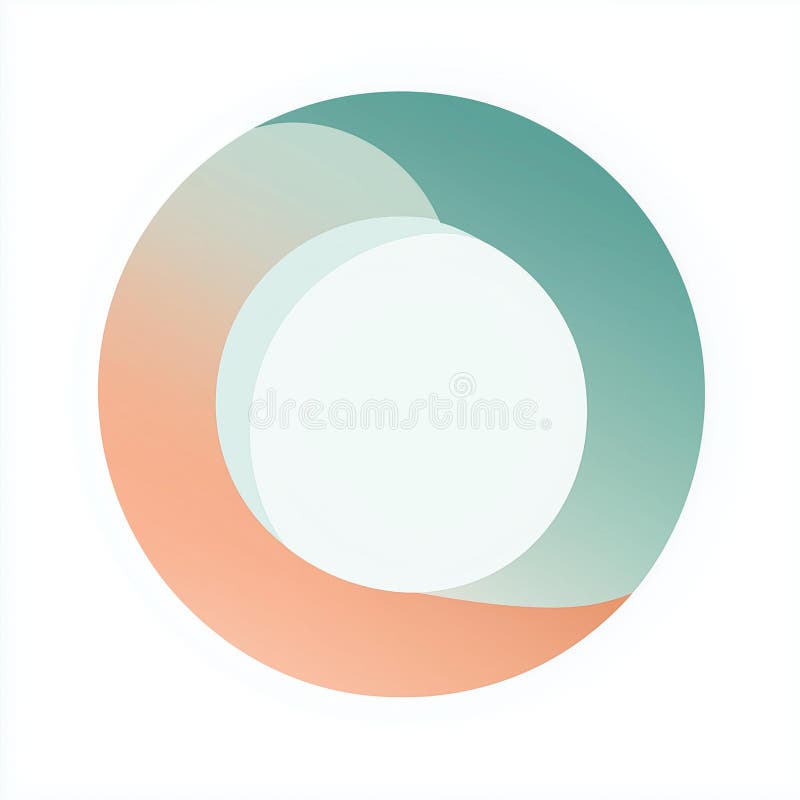 Minimalist Interlocking Circles in Pastel Shades Stock Illustration ...