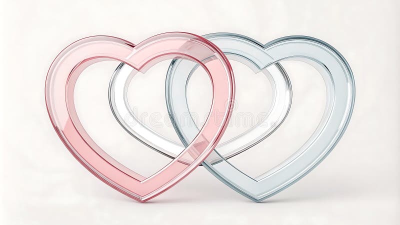 Minimalist Interlocking Heart Design with Pastel Tones for Romantic ...