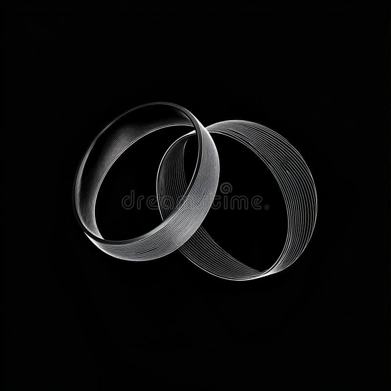 Minimalist Intersecting Circles on Black Background Representing ...
