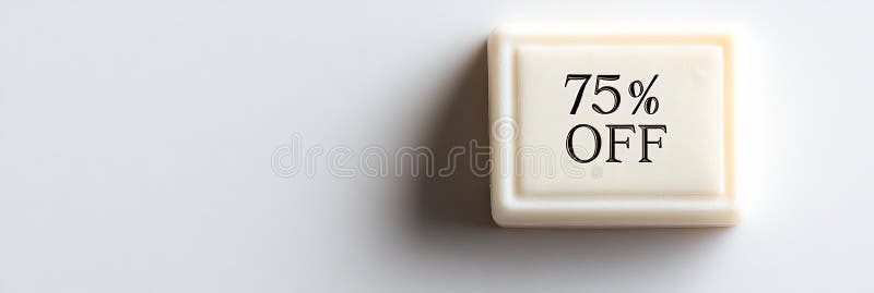 Minimalist Ivory Square Promotion with Black Text 75 OFF, Isolated on ...