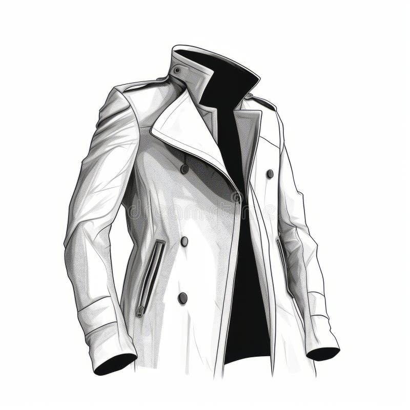 Minimalist 2d Jacket Illustration with Hyper-realistic Details Stock ...