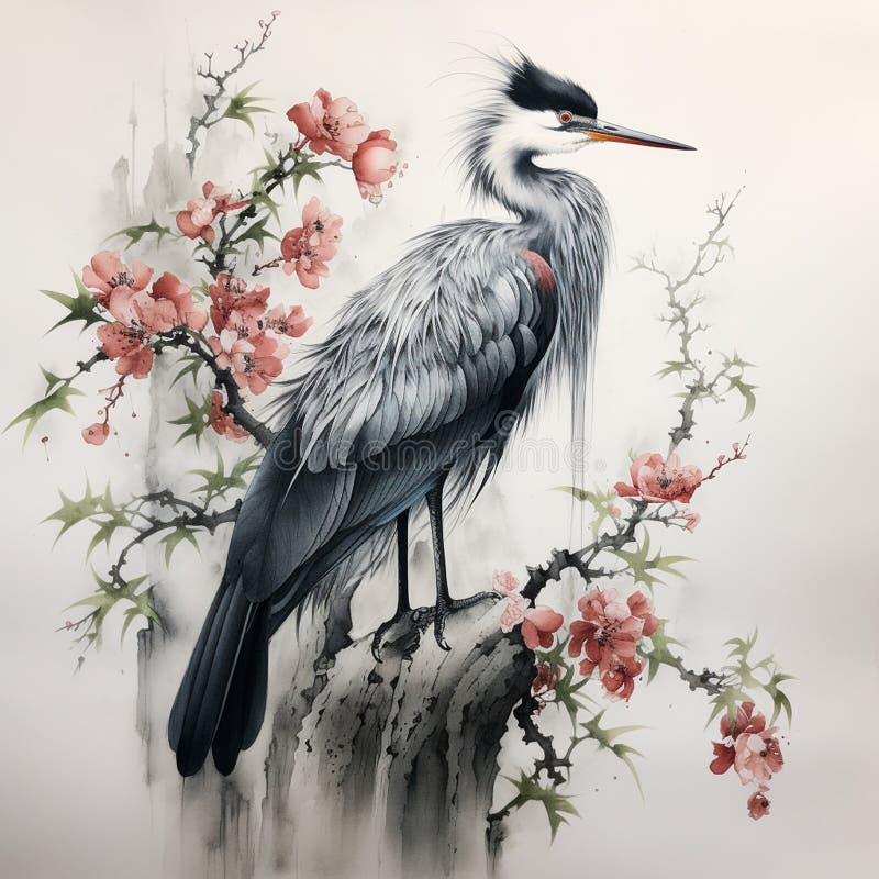 Minimalist Japanese Ink Wash Art Stock Illustration - Illustration of ...