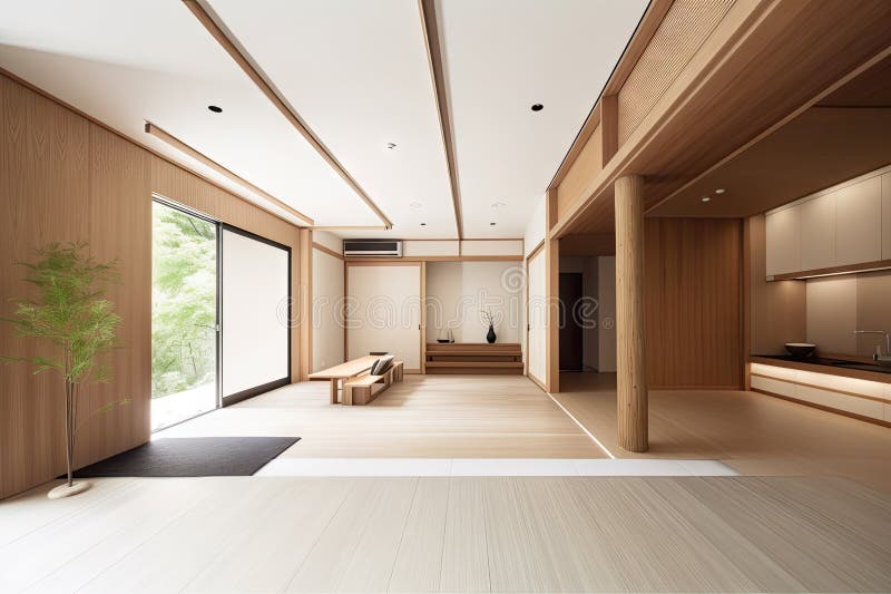 A Minimalist Japanese Style Interior with Clean Lines and Natural ...