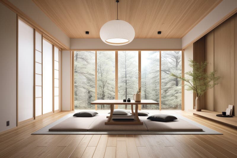 A Minimalist Japanese Style Interior, with Clean Lines and Natural ...