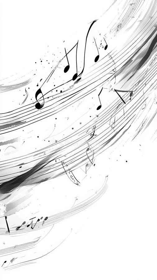 Minimalist Jazz Sheet Music Illustration on White Background Stock ...