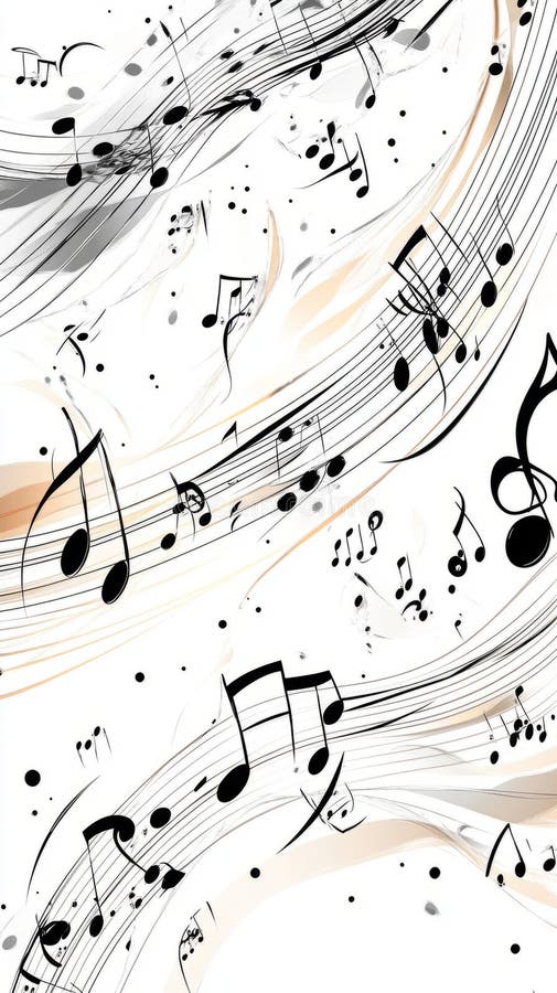 Minimalist Jazz Sheet Music Illustration on White Background Stock ...