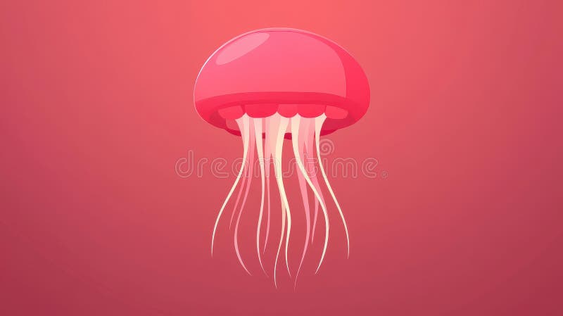 A Minimalist Jellyfish Design, Showcasing Simple Elegance in a Modern ...