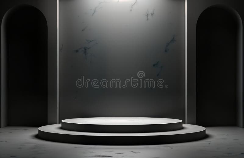 Minimalist Jet Black Dais Platform Design. Modern, Timeless Display ...