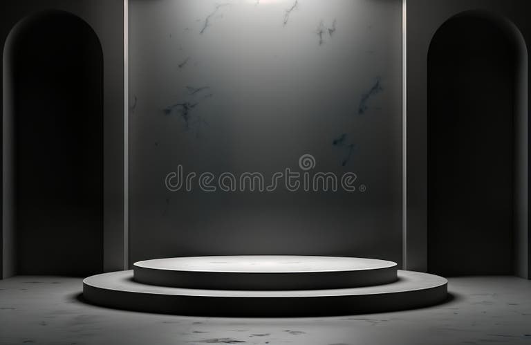 Minimalist Jet Black Dais Platform Design. Modern, Timeless Display ...