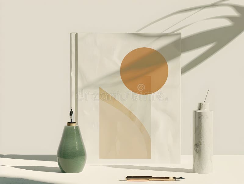 Minimalist Journal with Abstract Patterns and Contemplative Mood Stock ...