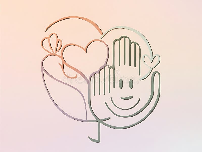 Minimalist Kindness Symbol with Pastel Colors Stock Illustration ...