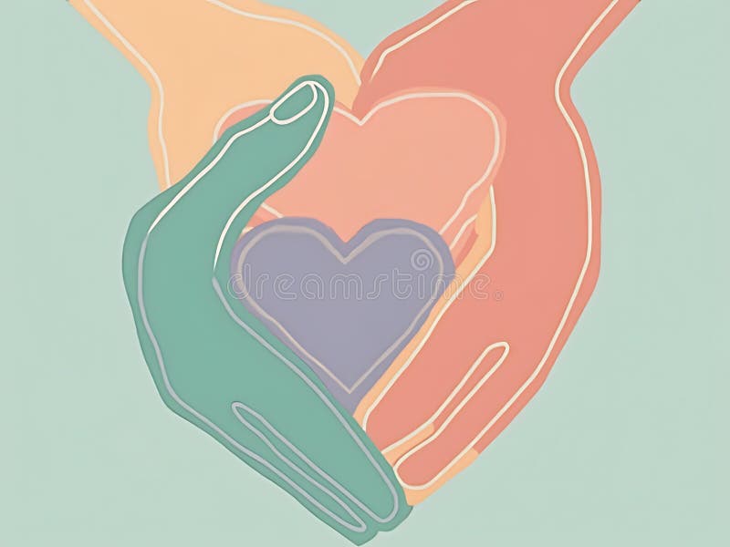 Minimalist Kindness Symbol with Pastel Colors Stock Illustration ...