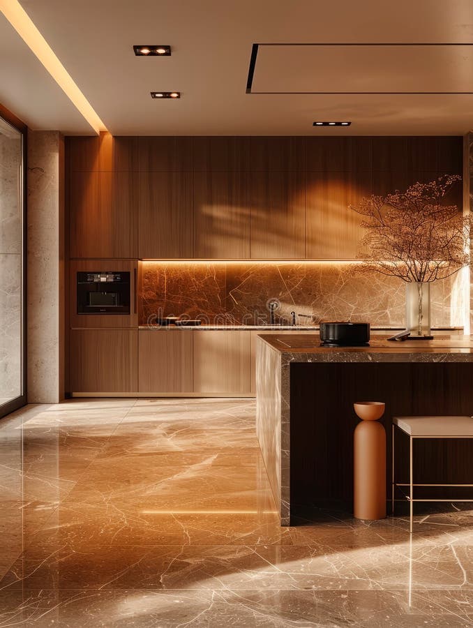 Minimalist Kitchen with Clean Lines and Monochromatic Color Palette in ...