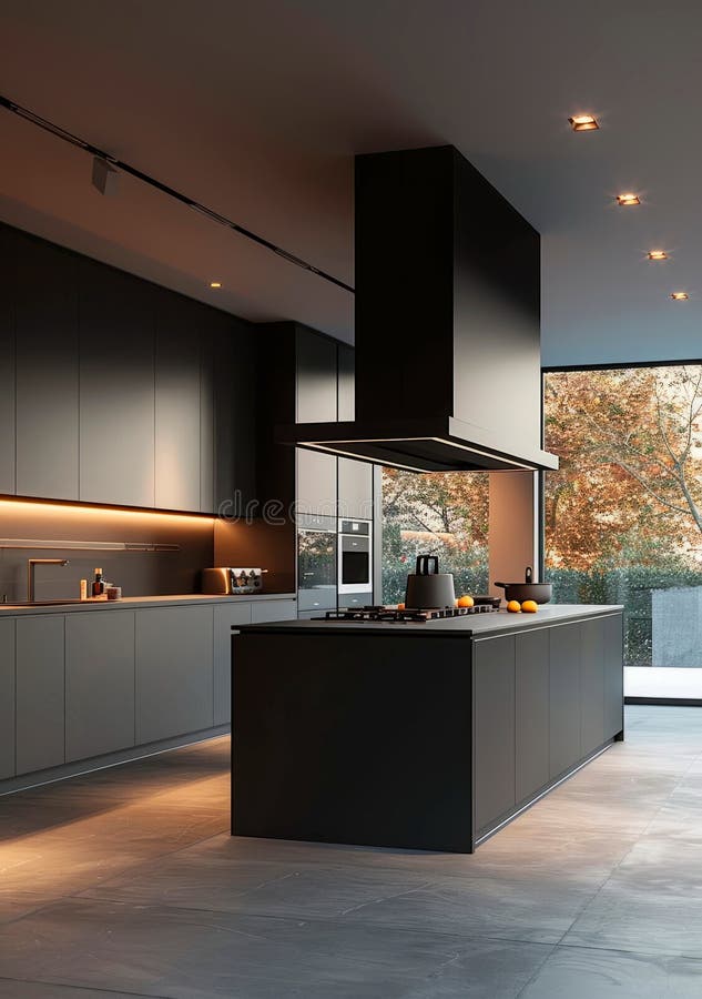 Minimalist Kitchen Design with Clean Lines and a Monochromatic Color ...