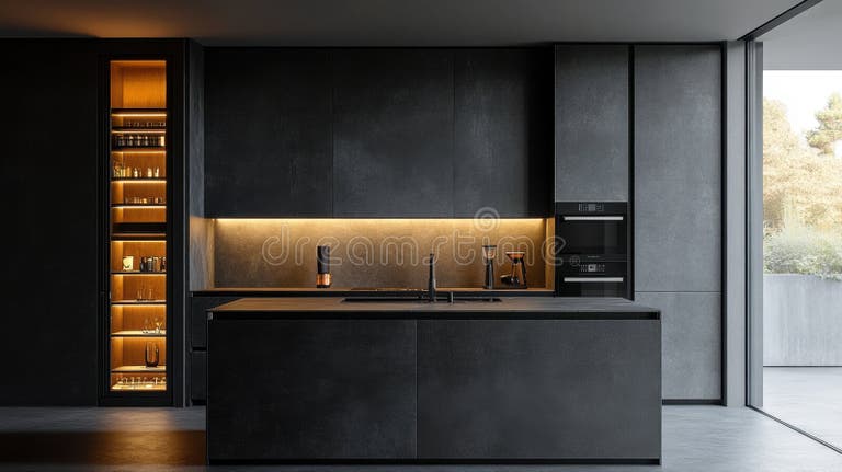 Minimalist Kitchen Design Features Monochromatic Colors and Discreet ...
