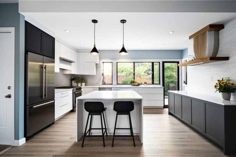 Minimalist Kitchen Designs: Modern, Clean, and Functional Stock Image ...