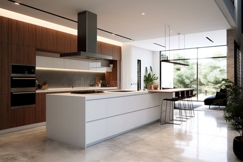 Minimalist Kitchen Designs: Modern, Clean, and Functional Stock Image ...