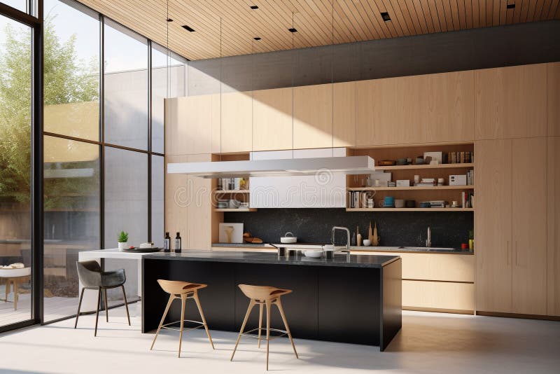 Minimalist Kitchen Designs: Modern, Clean, and Functional Stock Photo ...