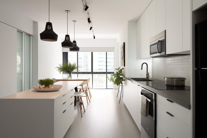 Minimalist Kitchen Designs: Modern, Clean, and Functional Stock Photo ...